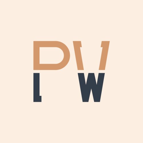 Letter pw logo design luxury pw furniture logo Vector Image