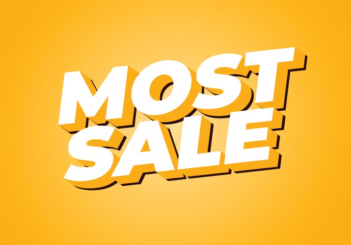 Most sale text effect in 3d style with good colors