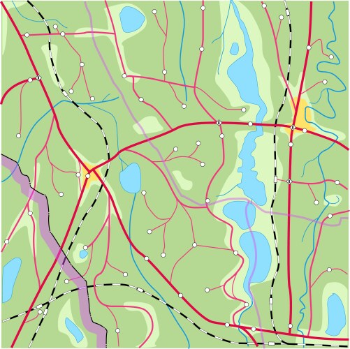 Abstract city map with infographic elements Vector Image