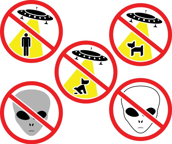 UFO Danger Signs Royalty Free Vector Image - VectorStock