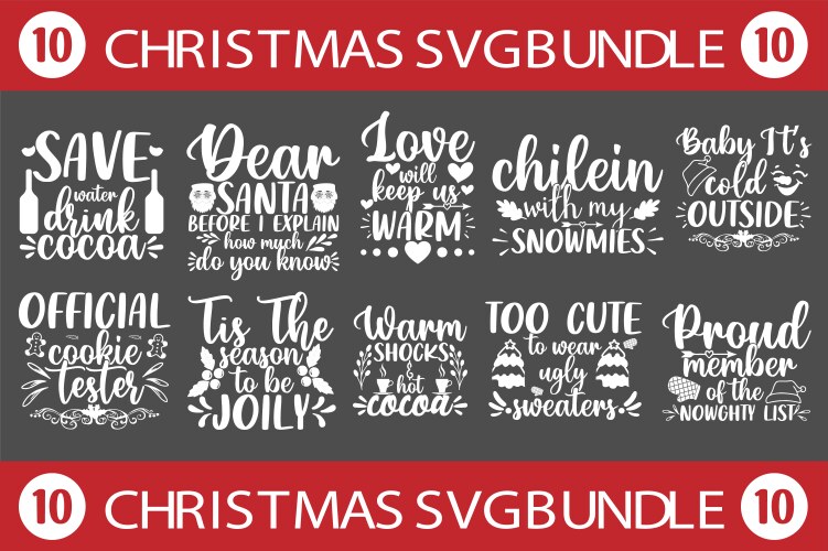 Christmas svg bundle Royalty Free Vector Image
