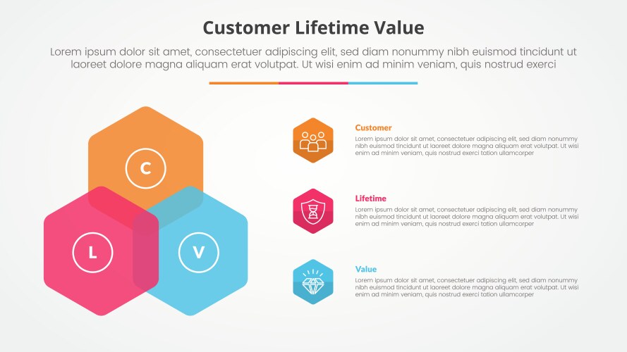 Clv customer lifetime value infographic concept Vector Image