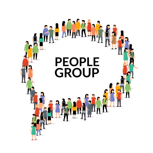 People group chat icon frame Royalty Free Vector Image