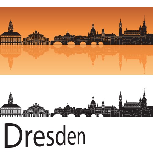 Germany dresden architecture city skyline Vector Image