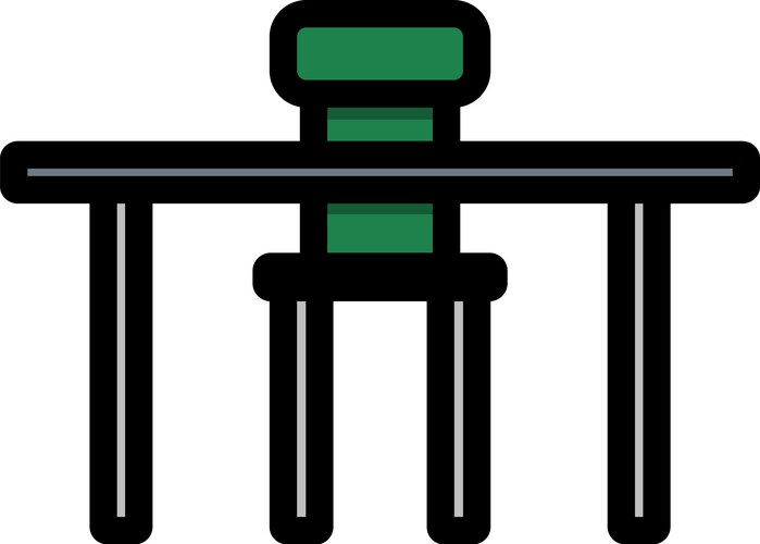 Table and chair icon Royalty Free Vector Image