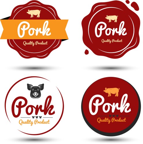 Pork label Royalty Free Vector Image - VectorStock