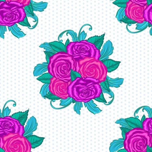 Seamless floral pattern with roses Royalty Free Vector Image