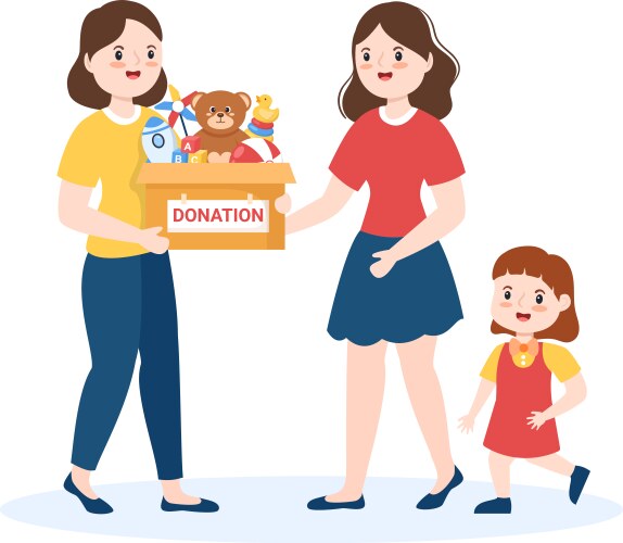 Girl helping poor kid cartoon Vector Images & Graphics for Commercial ...