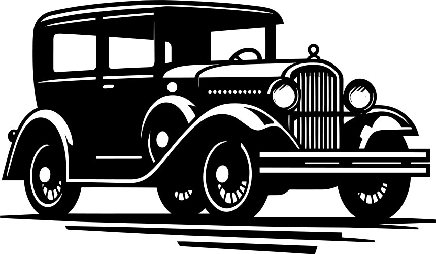 Classic vintage car silhouette isolated Royalty Free Vector