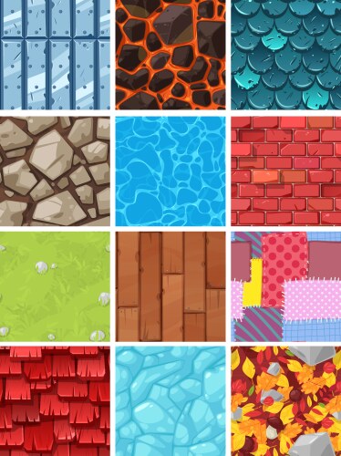 Wall game textures seamless rock earth stones Vector Image