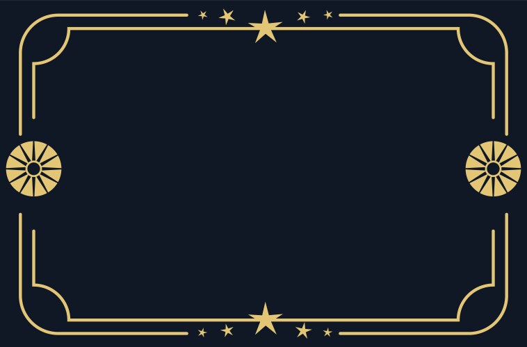 Rectangular golden boho frame Royalty Free Vector Image