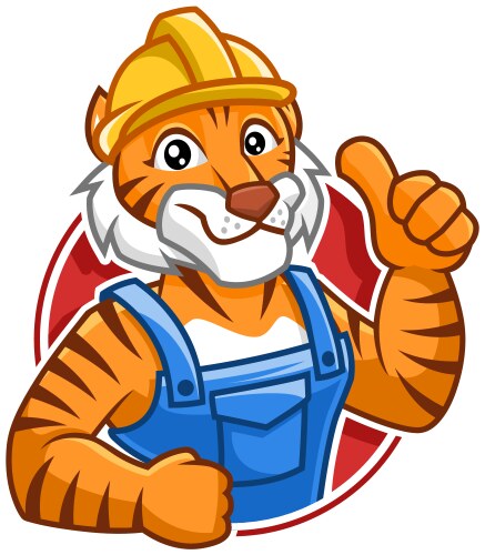 Funny tiger animal character cartoon Royalty Free Vector