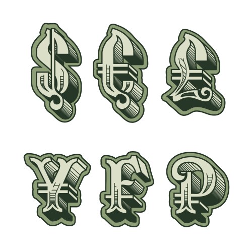 Alphabet western letters vintage design q r s Vector Image