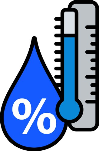 Relative humidity sign cutout silhouette icon Vector Image