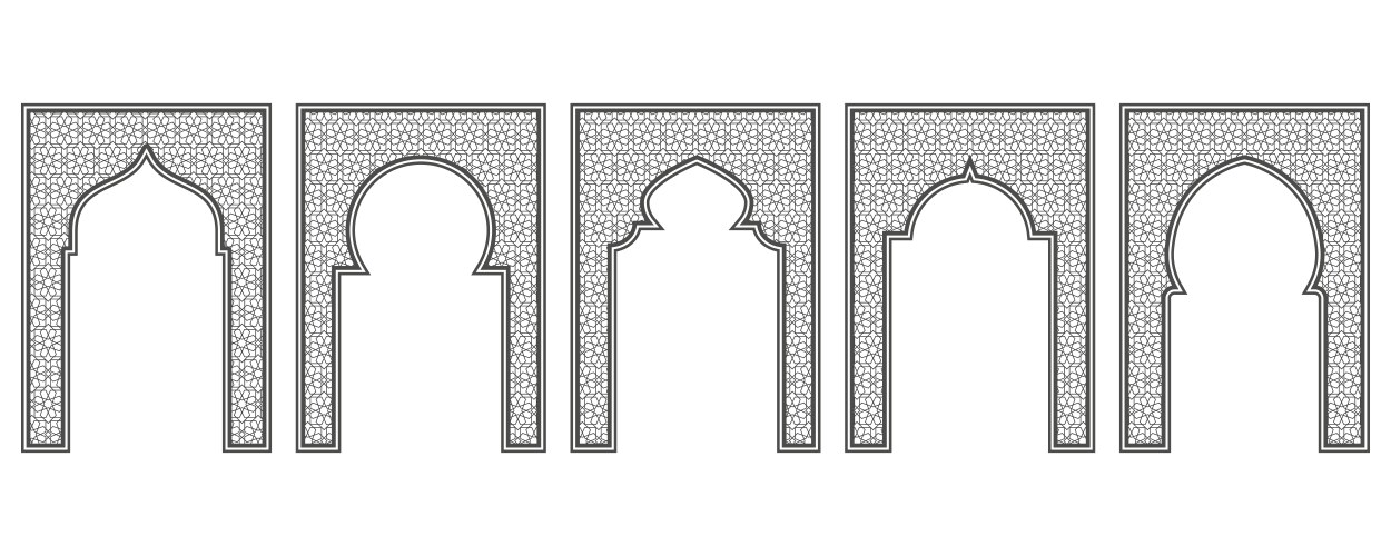 Ramadan islamic arch frame with ornament Vector Image