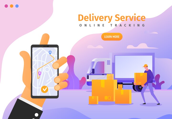 Order delivery online shipment tracking system Vector Image