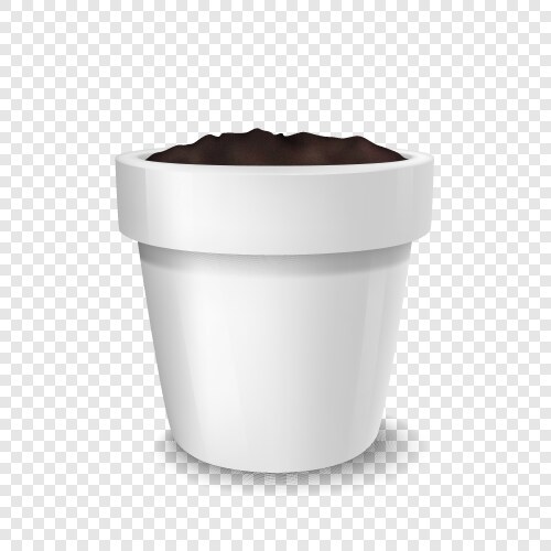 Sticker design with soil in a pot isolated Vector Image
