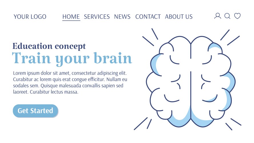 Train your brain education concept increasing Vector Image