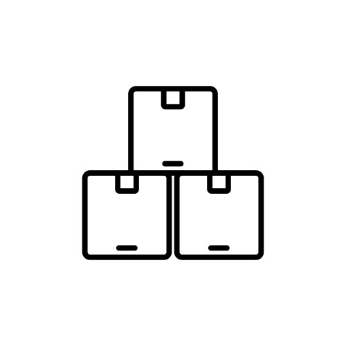 Boxes icon set inventory cargo storage cardboard Vector Image