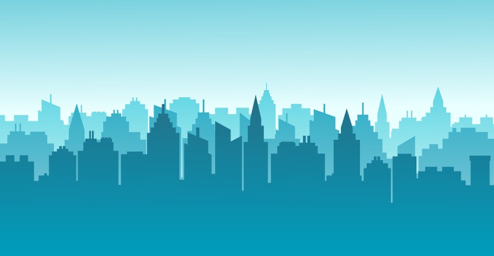City landscape template thin line night Royalty Free Vector