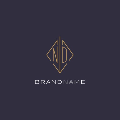 Thin line diamond logo Royalty Free Vector Image