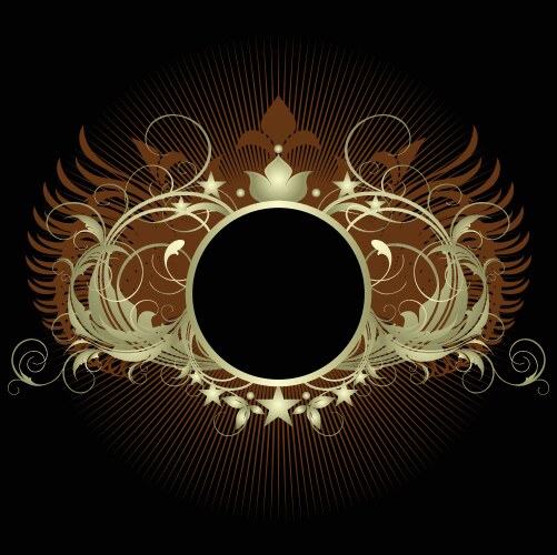 Red shield with an oak branch Royalty Free Vector Image