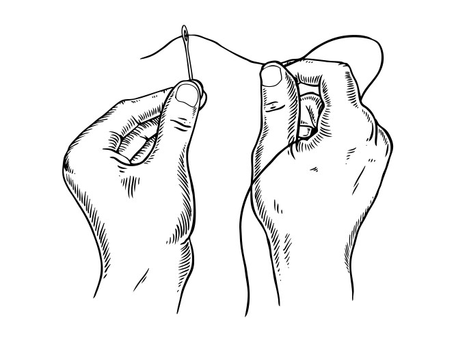 Line Drawing of Needle and Thread Vector Images (over 1,500)