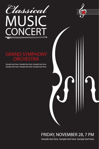 Poster of a classical music concert Royalty Free Vector