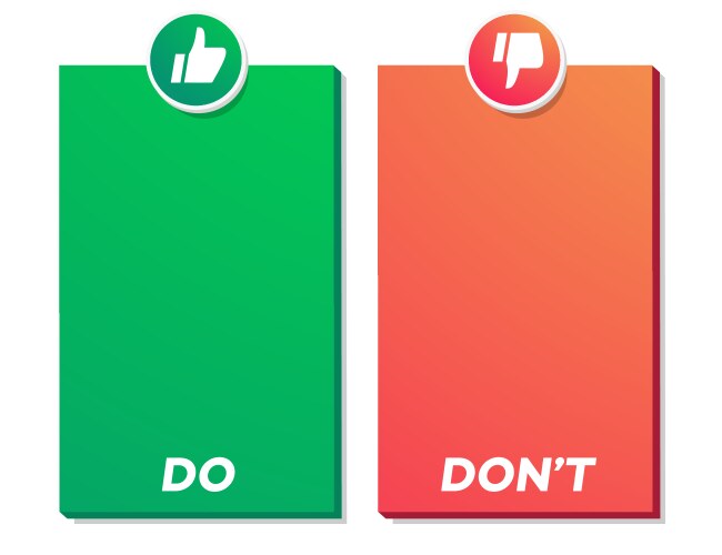 Do and dont infographic frame template Royalty Free Vector