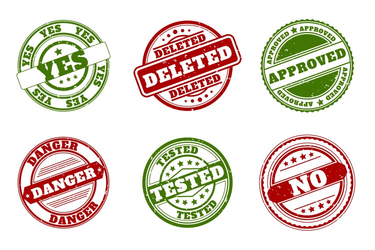 Successful and failed payment sign approved Vector Image