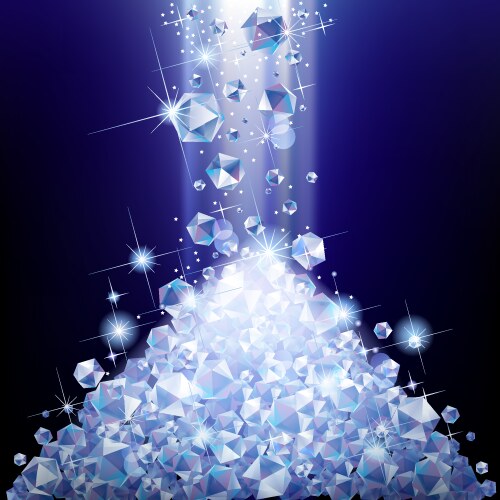 Falling down gems shiny diamonds expensive Vector Image
