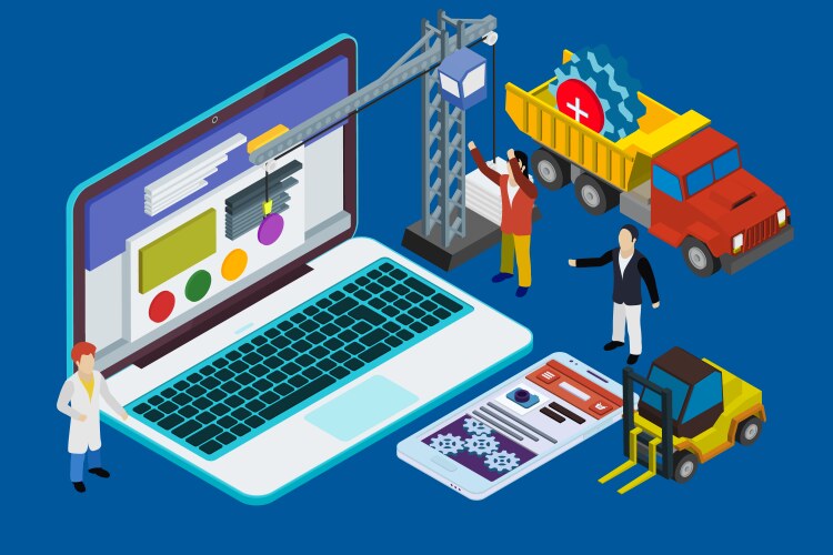 Technical banner for website Royalty Free Vector Image