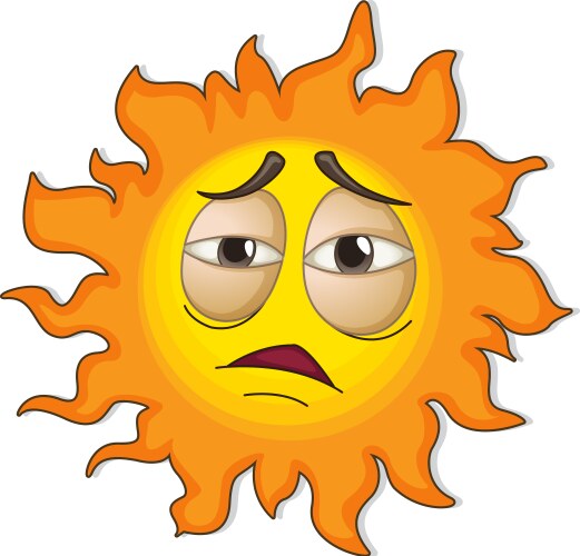 A crying sun Royalty Free Vector Image - VectorStock