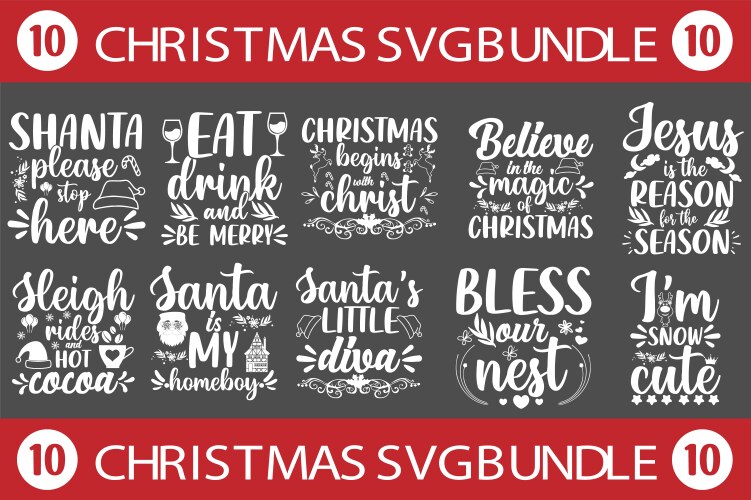Christmas svg bundle Royalty Free Vector Image