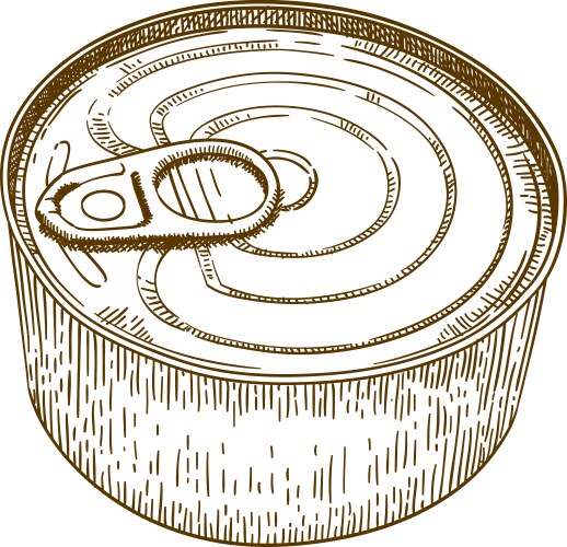 Metal can bottom view realistic food pack Vector Image