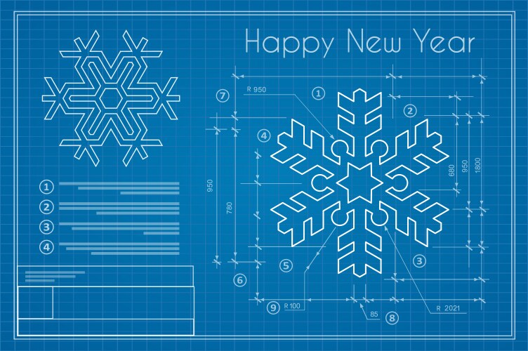 Christmas tree as technical blueprint drawing Vector Image