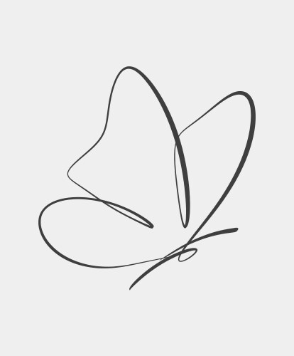 Minimalist butterfly line art design Royalty Free Vector