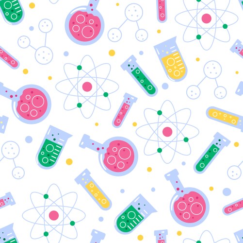 Chemistry seamless pattern Royalty Free Vector Image