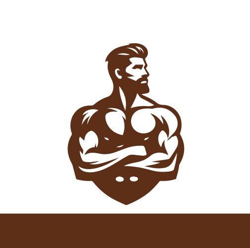 Strong gym man logo Royalty Free Vector Image - VectorStock