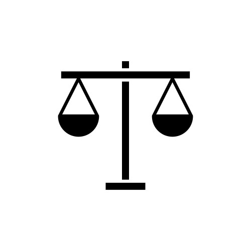 Balance scale icon set justice equal integrity Vector Image