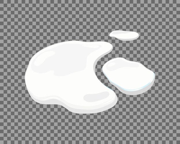 Milk spill on a transparent background puddle Vector Image