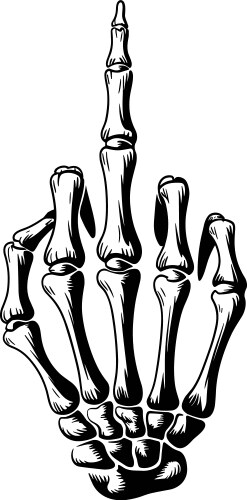 Skeleton middle finger svg skull Royalty Free Vector Image