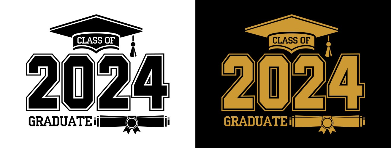 2024 graduate class logo Royalty Free Vector Image