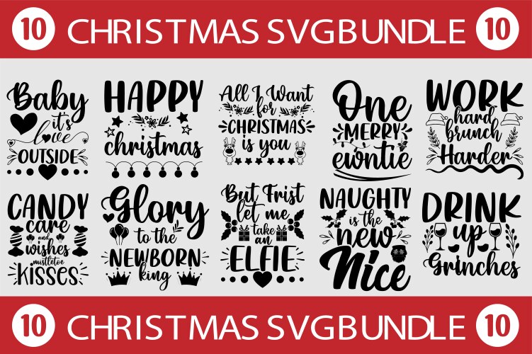 Christmas svg bundle Royalty Free Vector Image