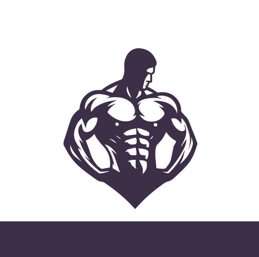Strong gym man logo Royalty Free Vector Image - VectorStock
