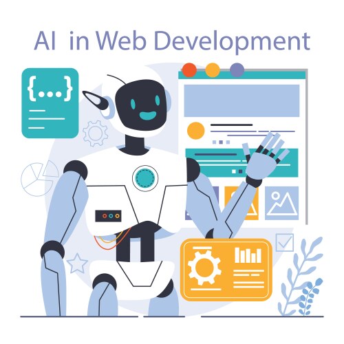 Ai integration artificial intelligence and human Vector Image