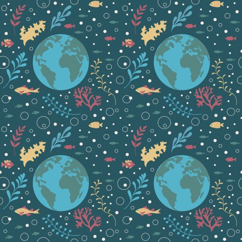 A woman profile in flat art style planet earth Vector Image