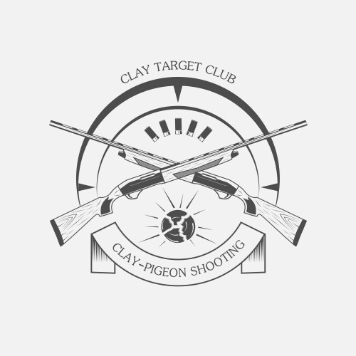 Vintage clay target labels emblems design elem Vector Image