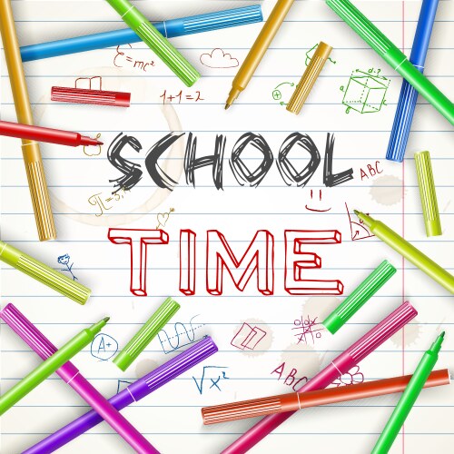 School time template Royalty Free Vector Image