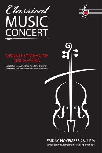 Poster of a classical music concert Royalty Free Vector